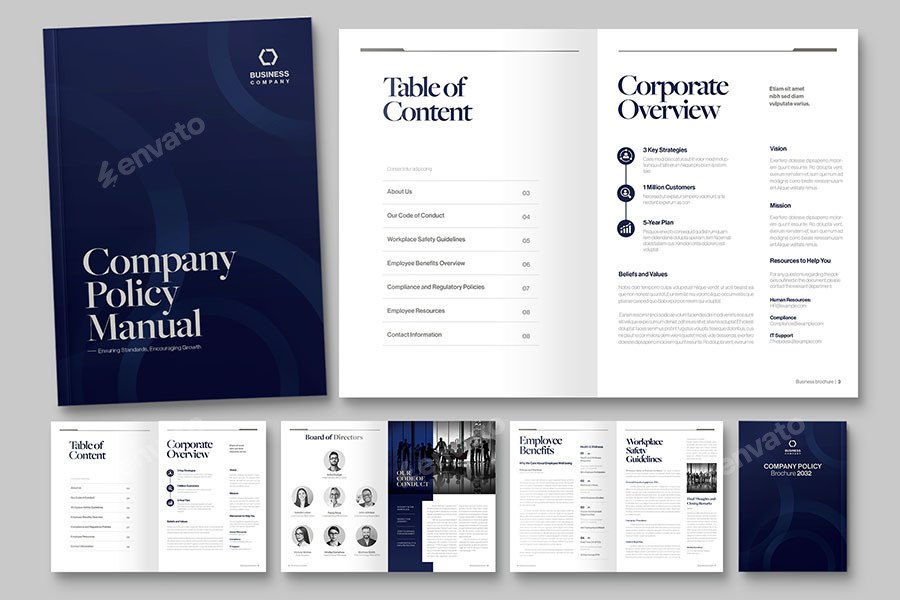 Company Policy Brochure Template, Print Templates | GraphicRiver