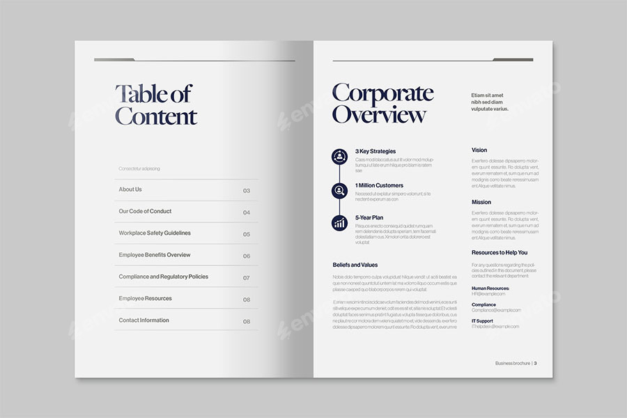 Company Policy Brochure Template, Print Templates | GraphicRiver