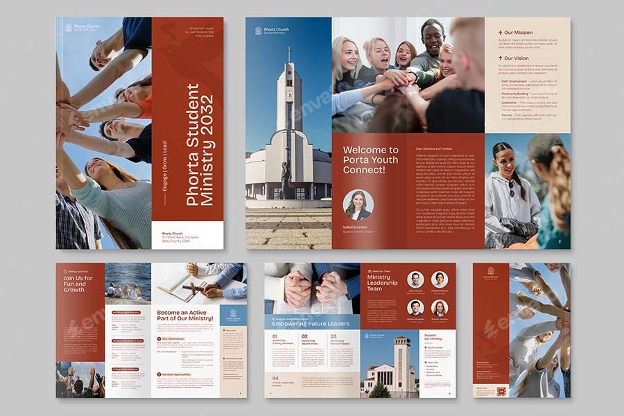 Modern Church Ministry Brochure Template, Print Templates | GraphicRiver