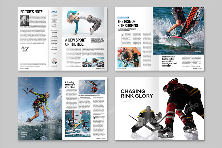 Sport Magazine Template, Print Templates | GraphicRiver