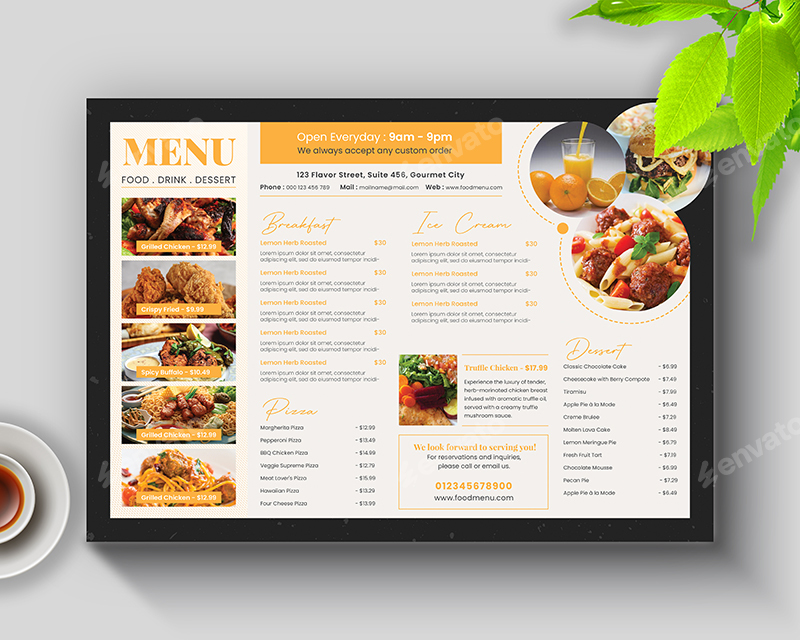 Simple Menu Board, Print Templates | GraphicRiver