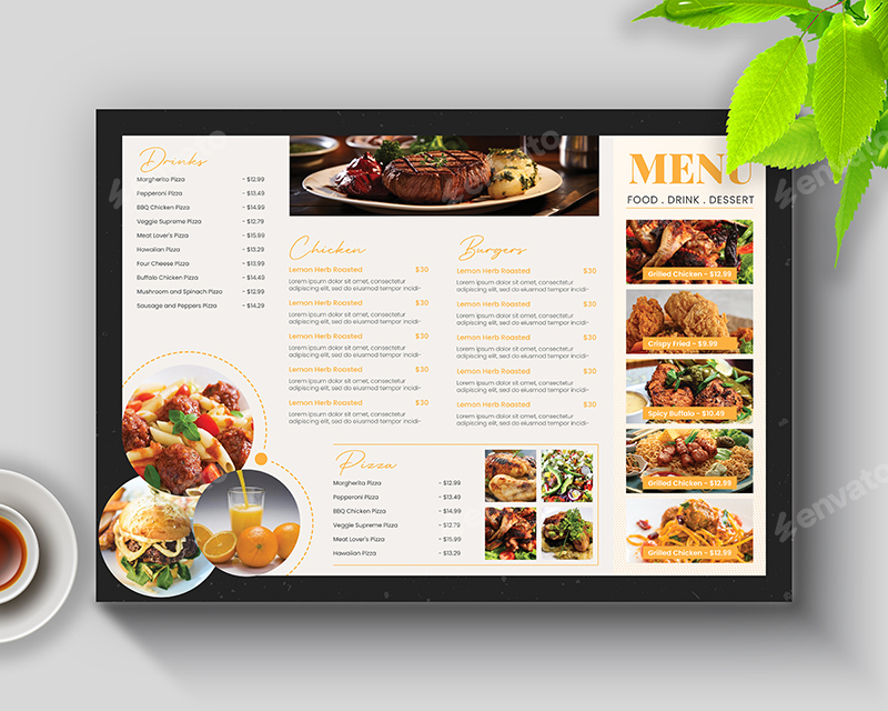 Simple Menu Board, Print Templates | GraphicRiver