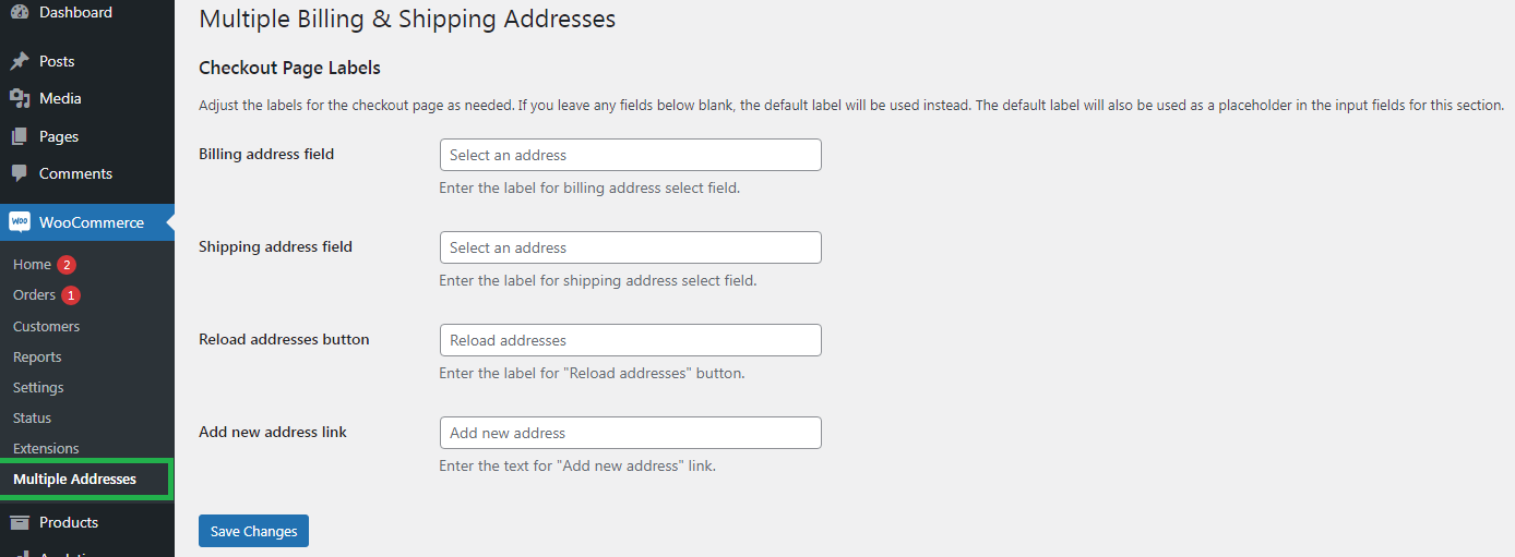 Multiple Billing and Shipping Addresses for WooCommerce Checkout by wpxqw