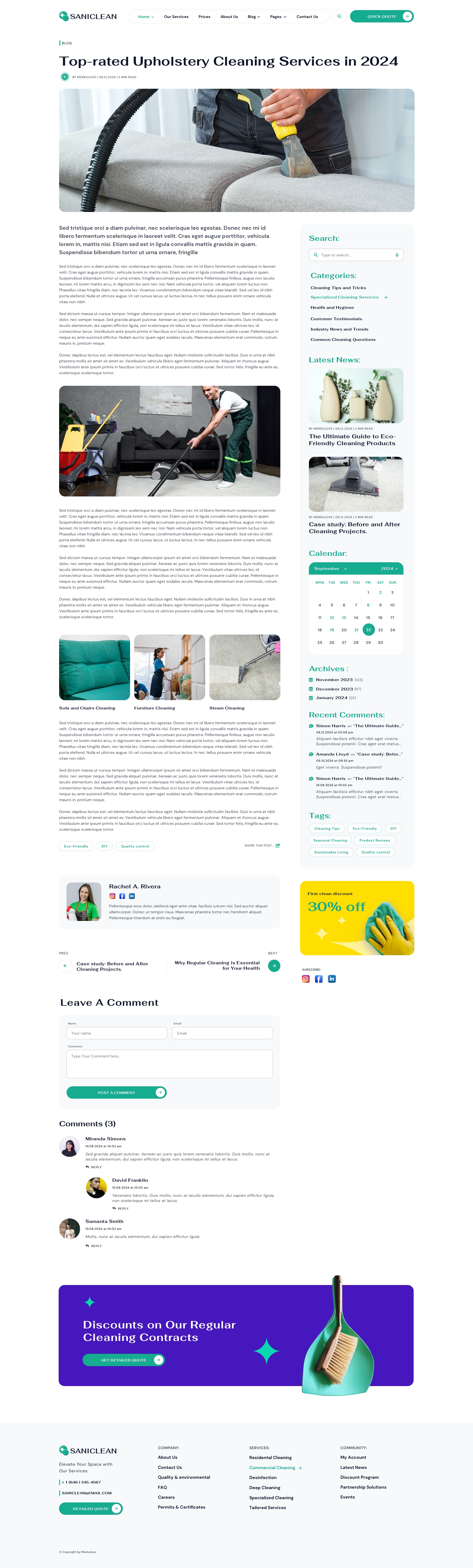 Saniclean – Cleaning Agency Template for Sketch by merkulove | ThemeForest
