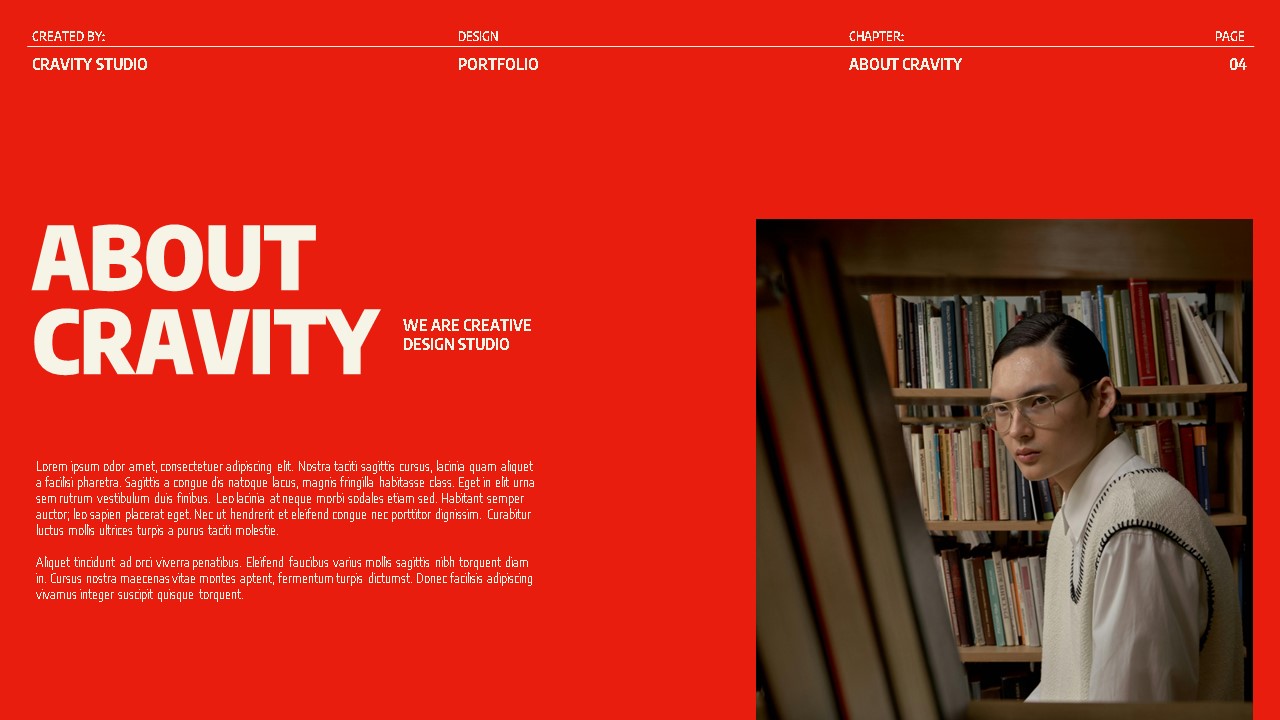 Cravity - Portfolio Google Slides Template, Presentation Templates