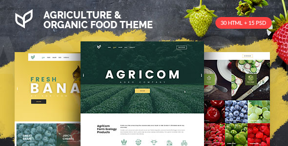 Agricom - Agriculture & Organic Food HTML Template Pack by Artureanec