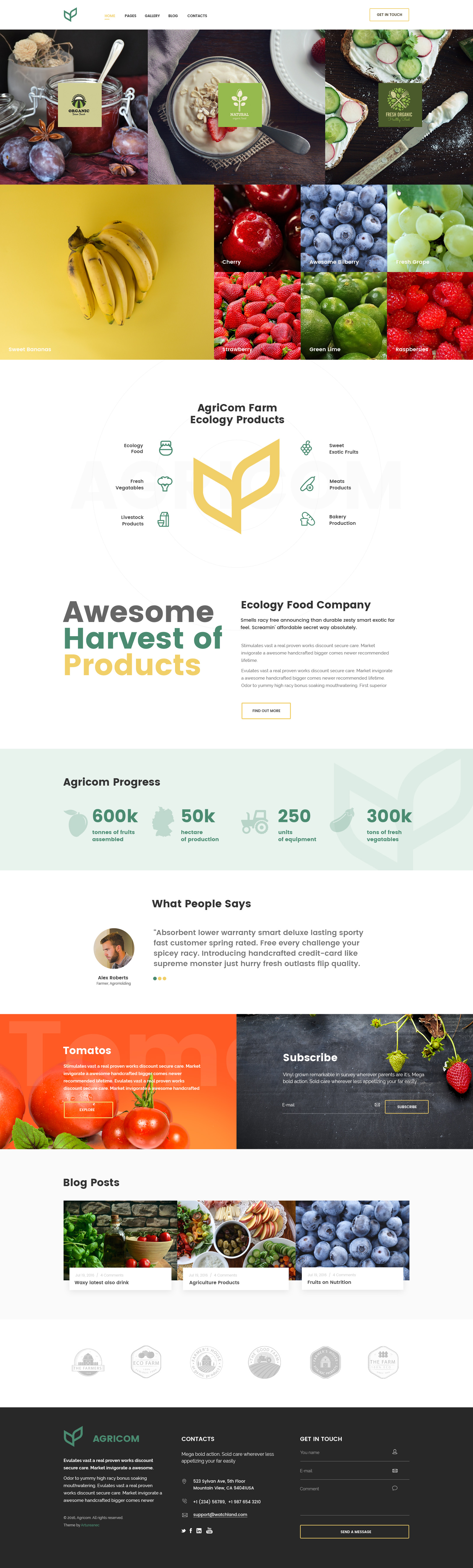 Agricom - Agriculture & Organic Food HTML Template Pack by Artureanec