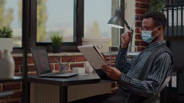 Employee Expressing Doubt and Working on Financial Report, Stock Footage