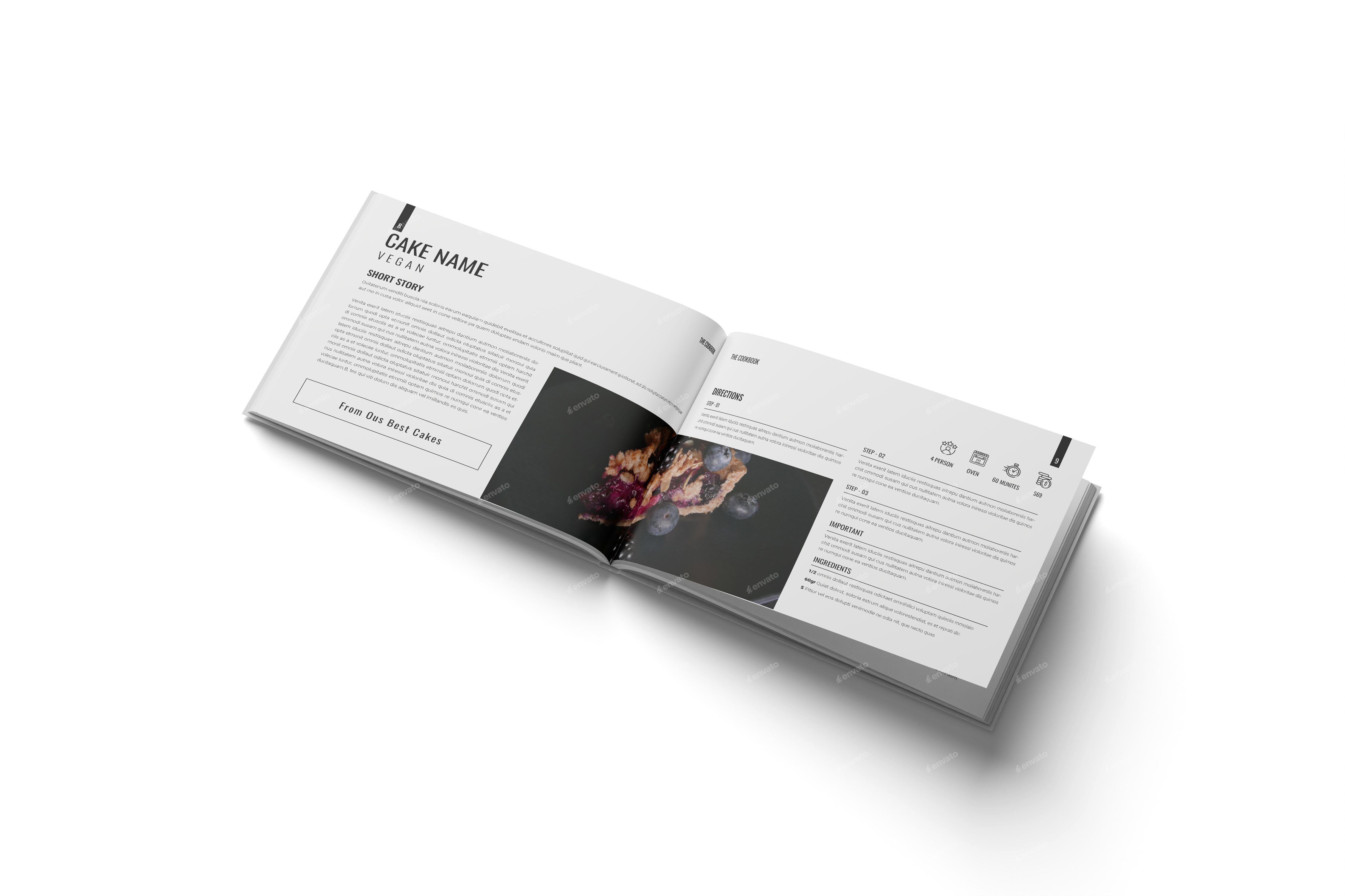 Cookbook Template Landscape, Print Templates | GraphicRiver