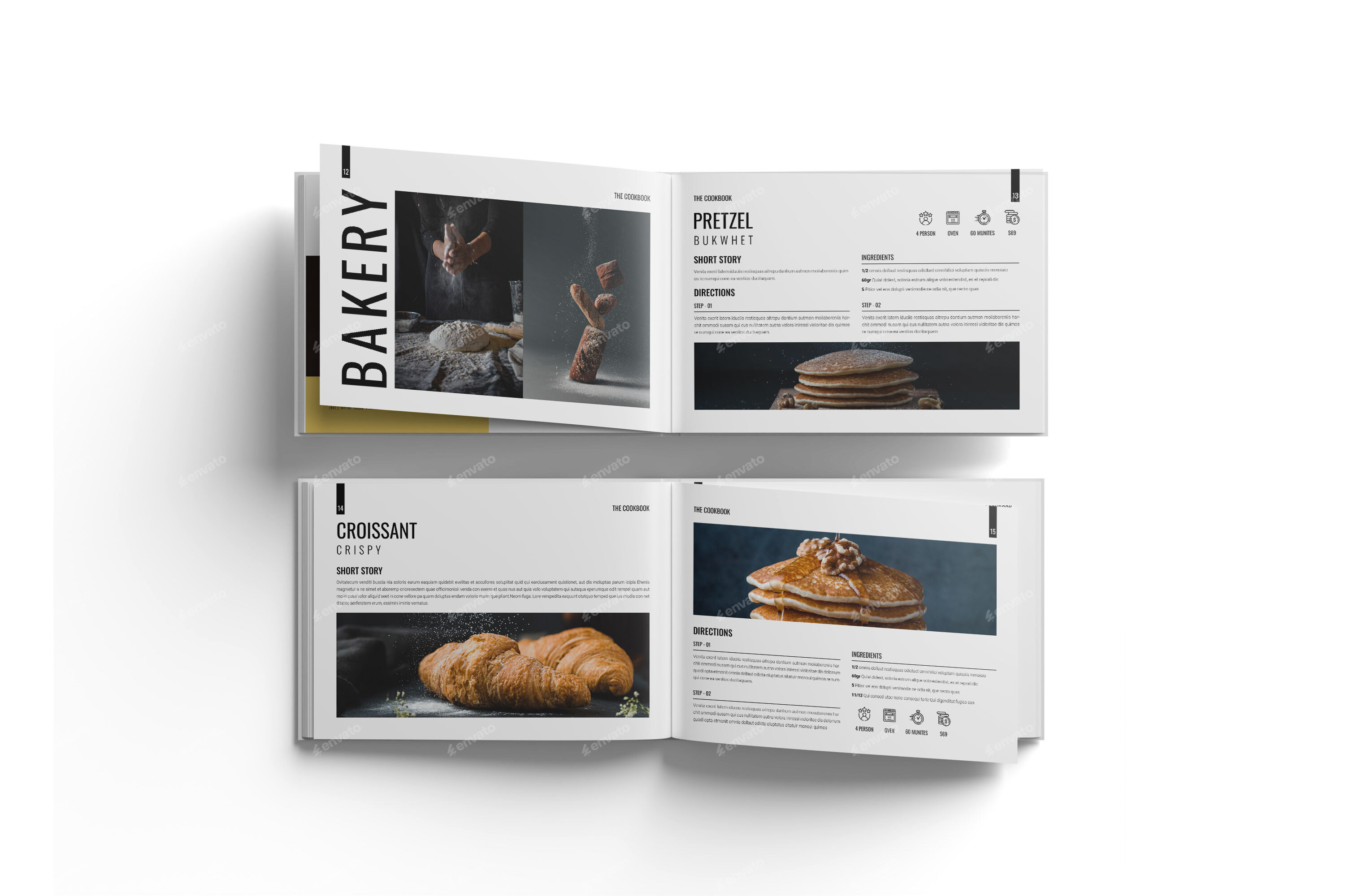 Cookbook Template Landscape, Print Templates | GraphicRiver