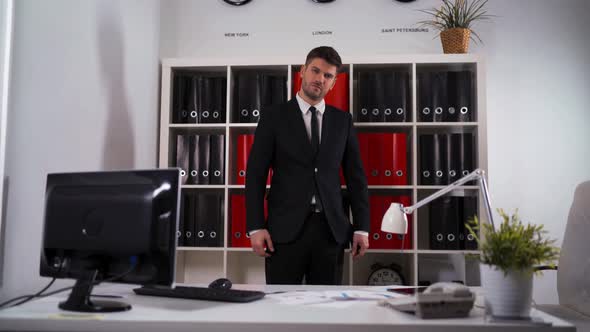 Businessman Turning His Empty Pockets Inside Out, Stock Footage | VideoHive