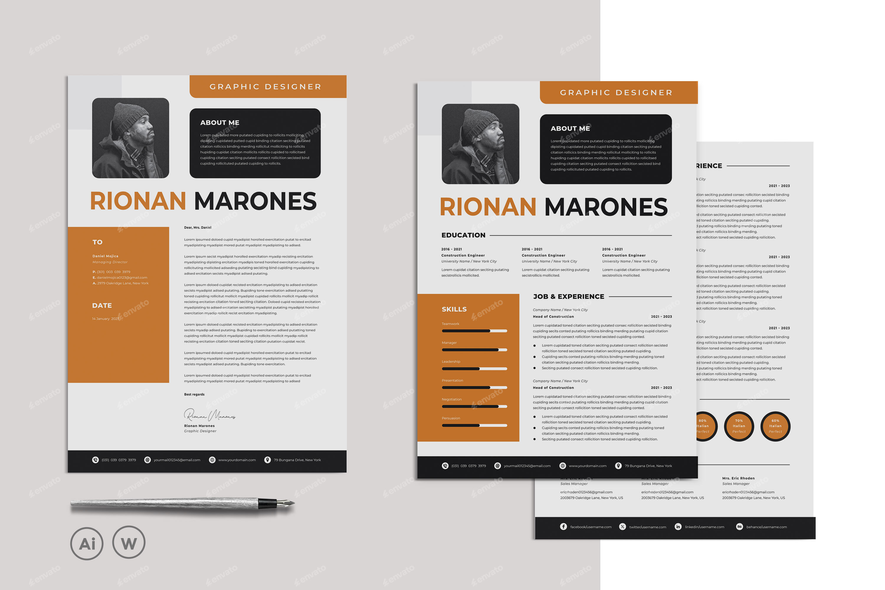 Resume Word Template, Print Templates | GraphicRiver