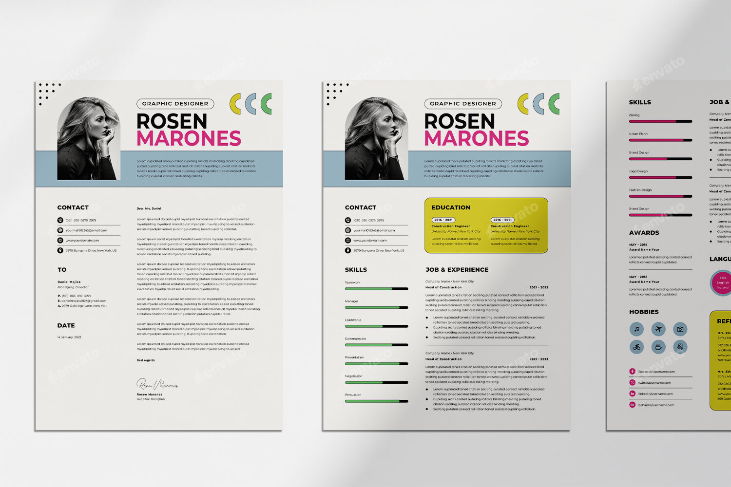 Resume Word Template, Print Templates | GraphicRiver