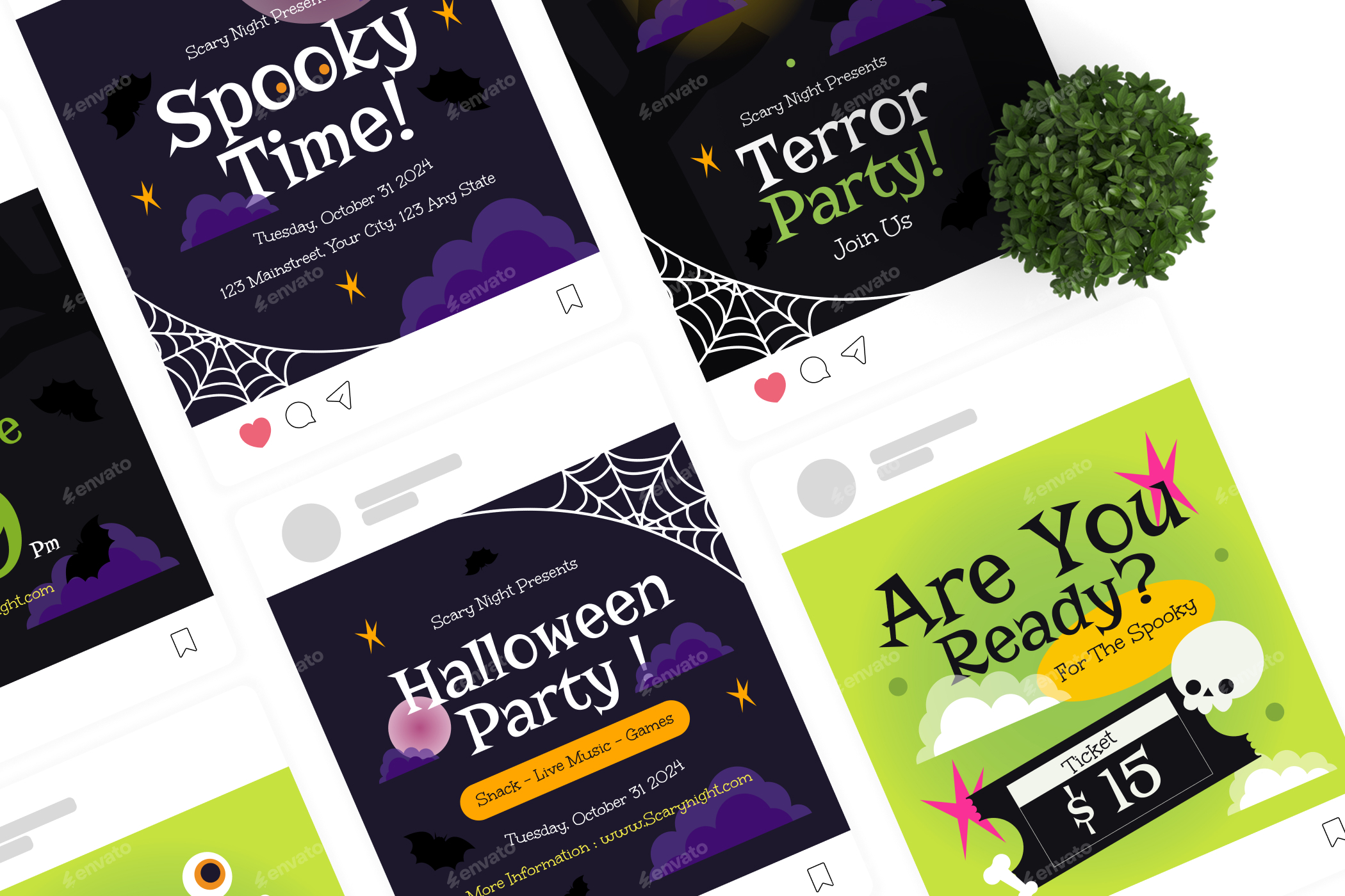 Scary Nightmare - Instagram Post, Web Elements | GraphicRiver
