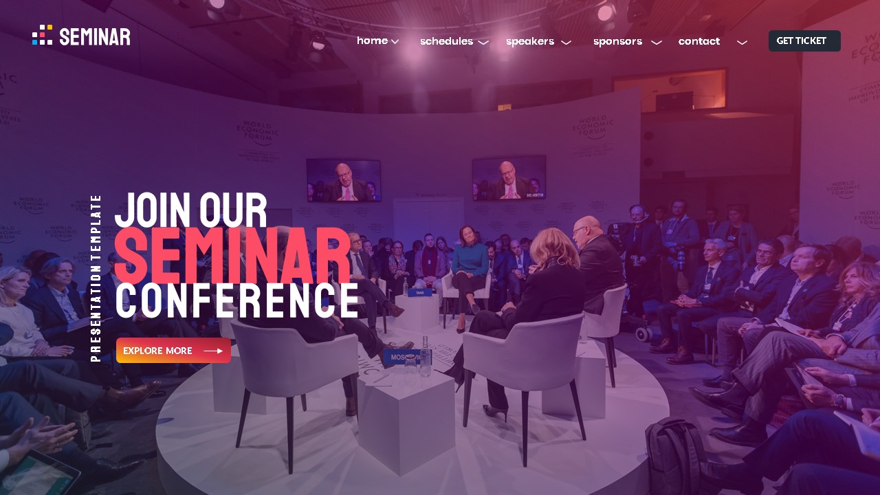 Seminar-Conference PowerPoint Template, Presentation Templates ...