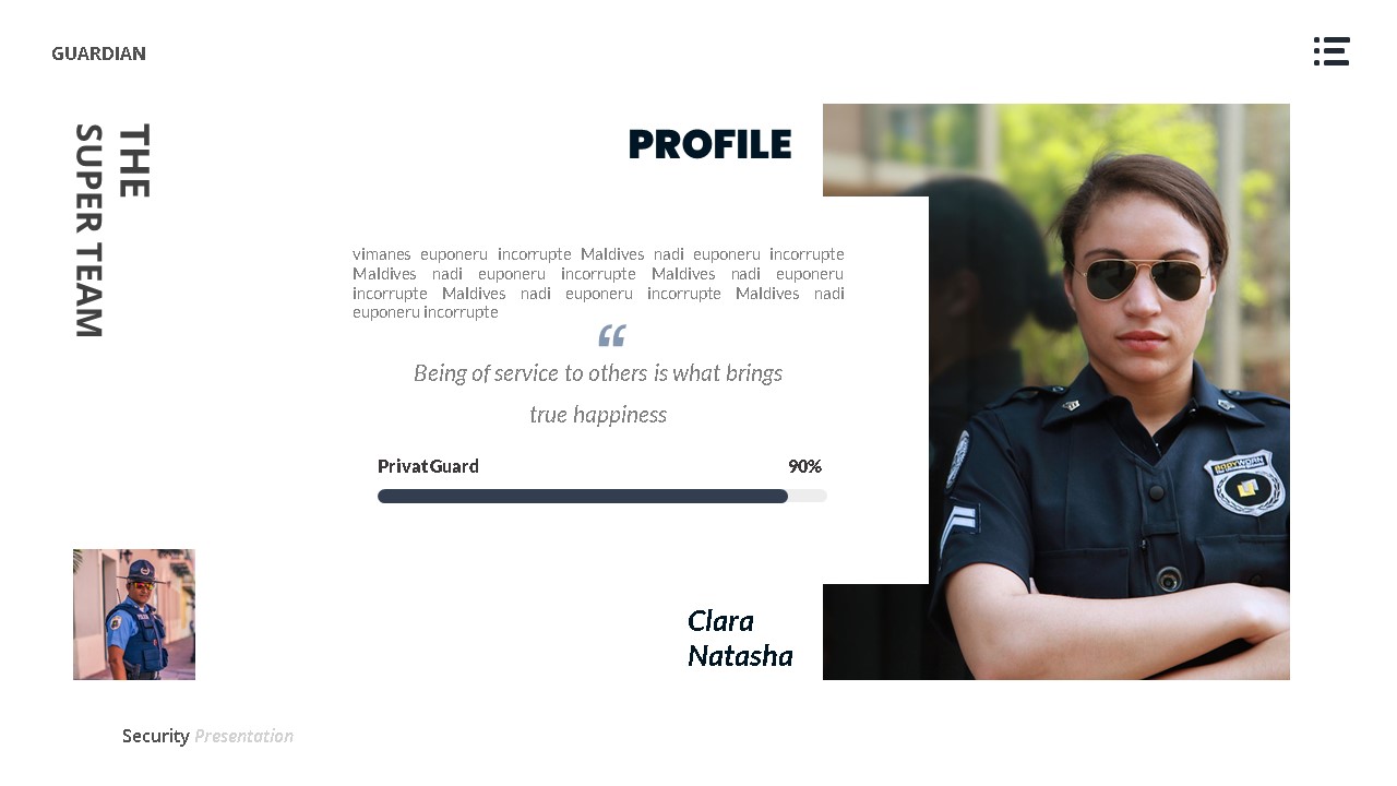 Security Guard Protection Keynote Template, Presentation Templates
