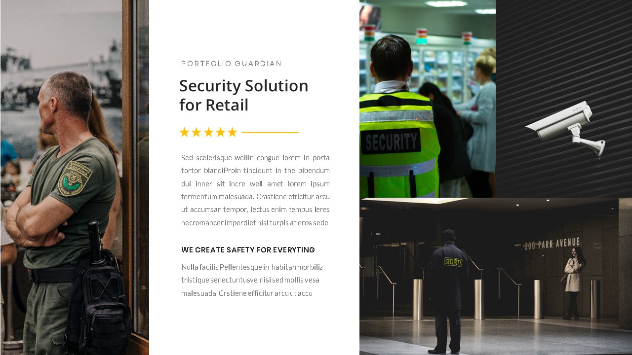 Security Guard Protection Keynote Template, Presentation Templates
