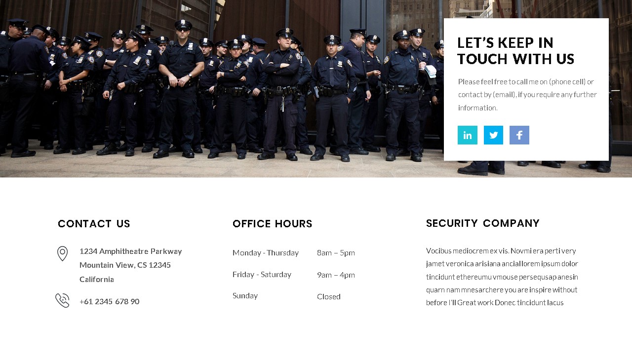 Security Guard Protection Keynote Template, Presentation Templates