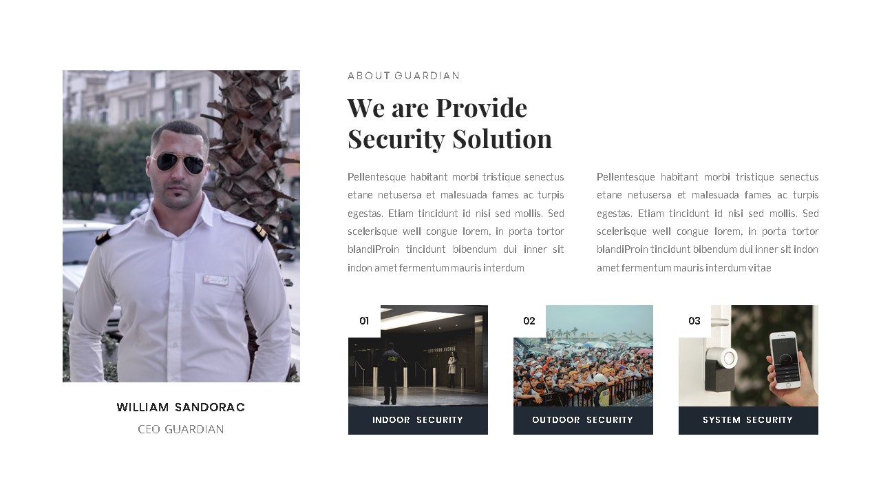 Security Guard Protection Keynote Template, Presentation Templates