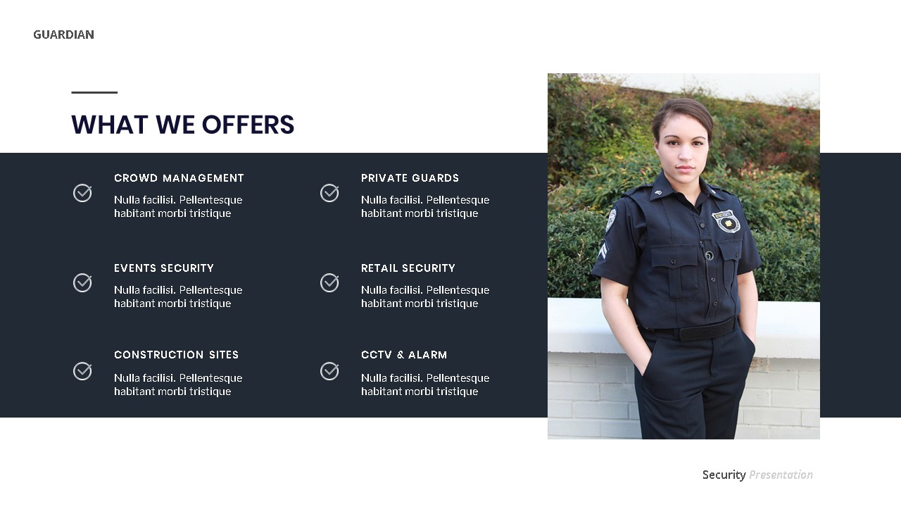 Security Guard Protection Keynote Template, Presentation Templates