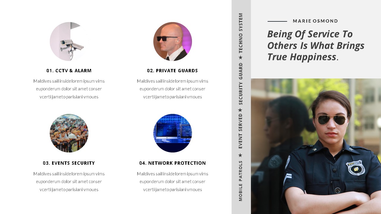 Security Guard Protection PowerPoint Template, Presentation Templates