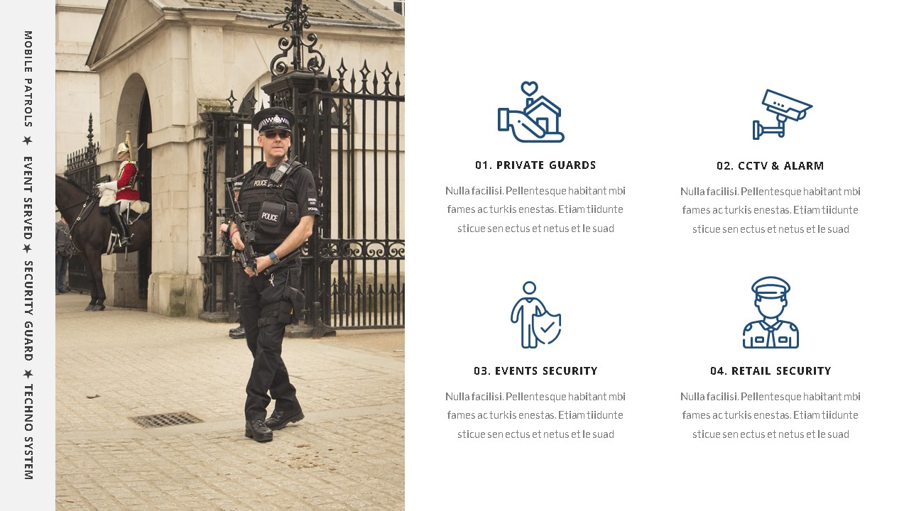 Security Guard Protection PowerPoint Template, Presentation Templates