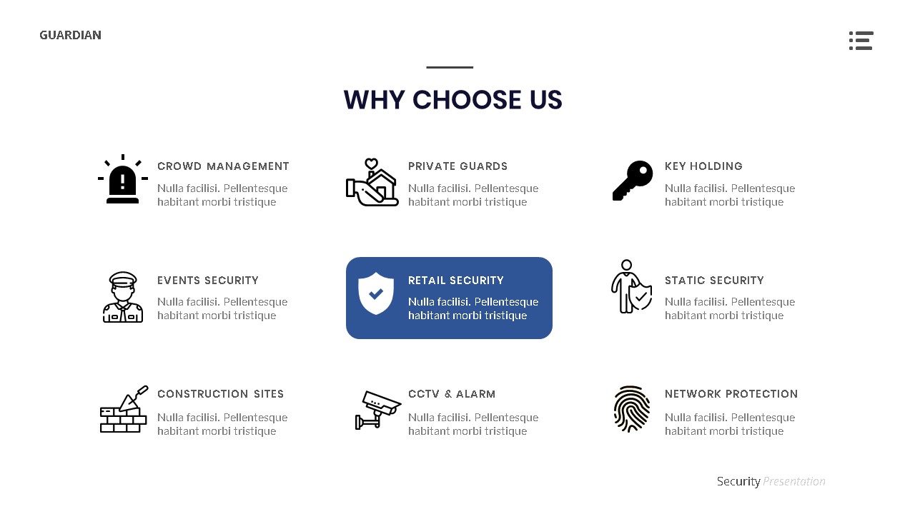 Security Guard Protection PowerPoint Template, Presentation Templates