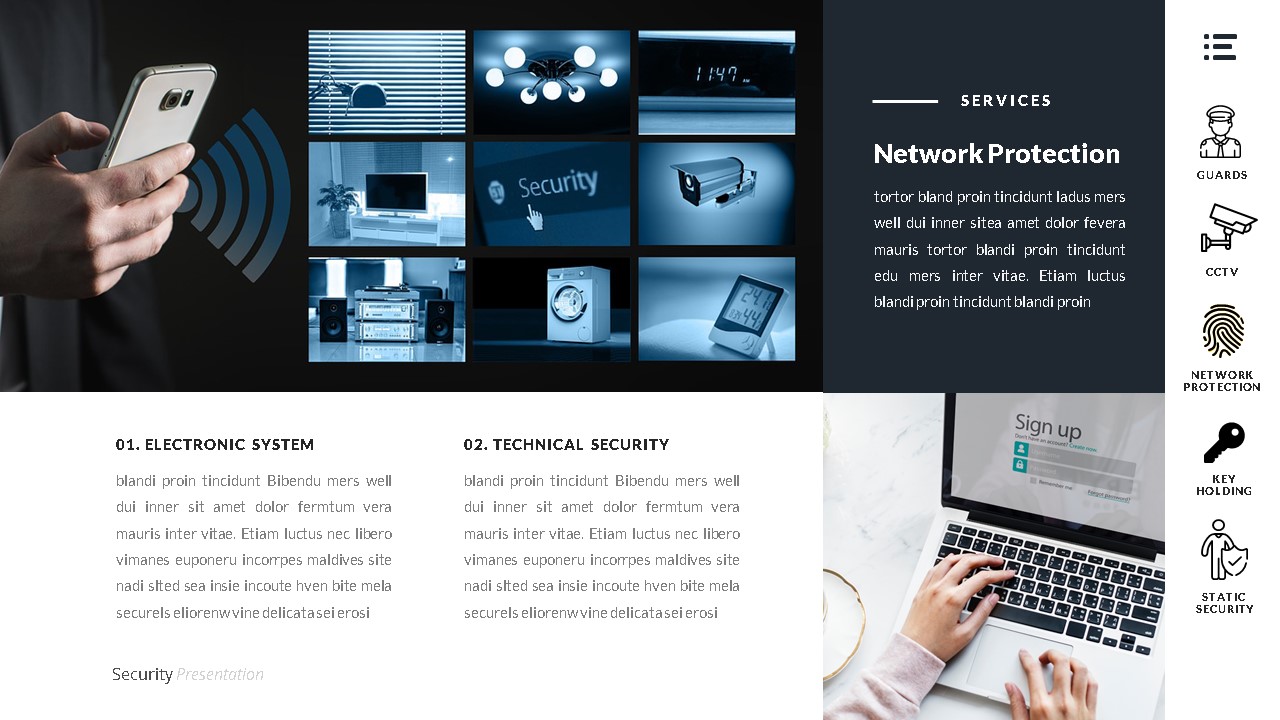 Security Guard Protection PowerPoint Template, Presentation Templates
