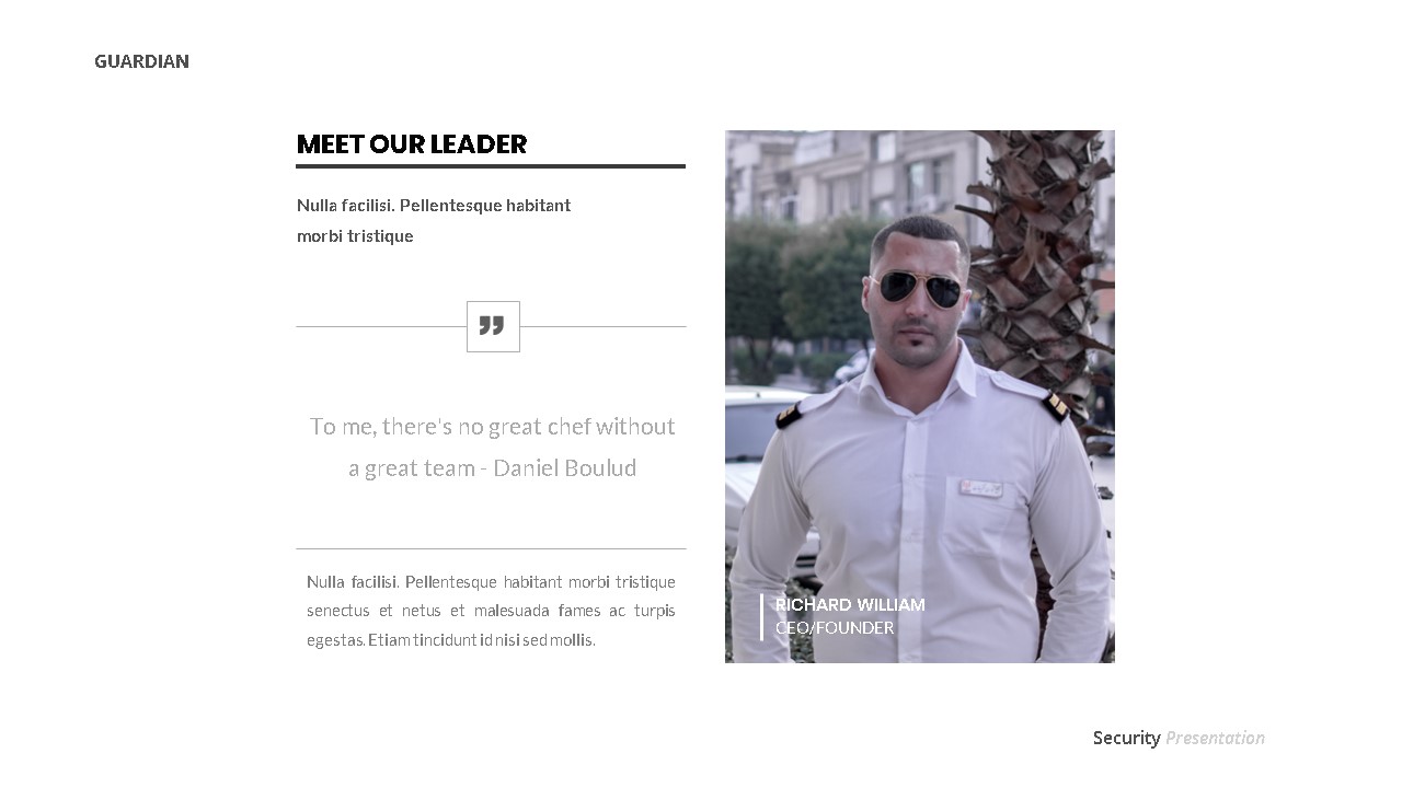 Security Guard Protection PowerPoint Template, Presentation Templates