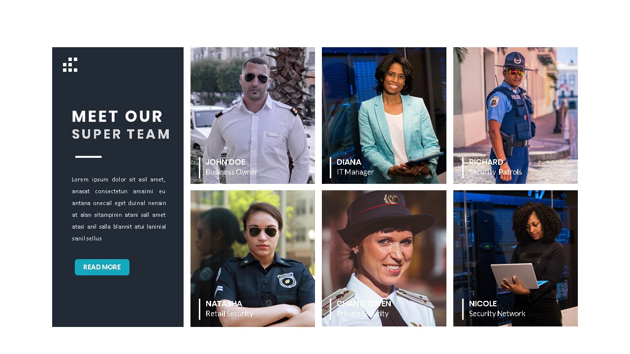 Security Guard Protection PowerPoint Template, Presentation Templates