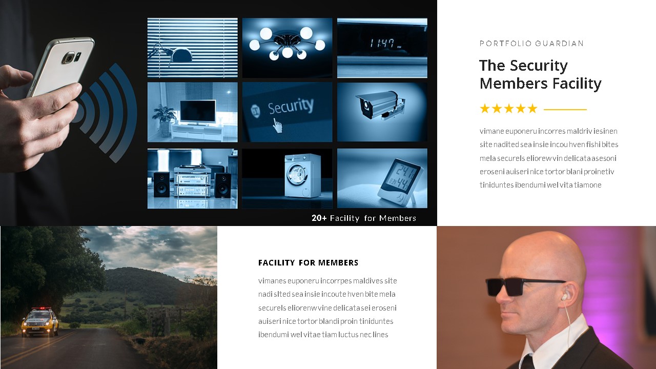 Security Guard Protection PowerPoint Template, Presentation Templates