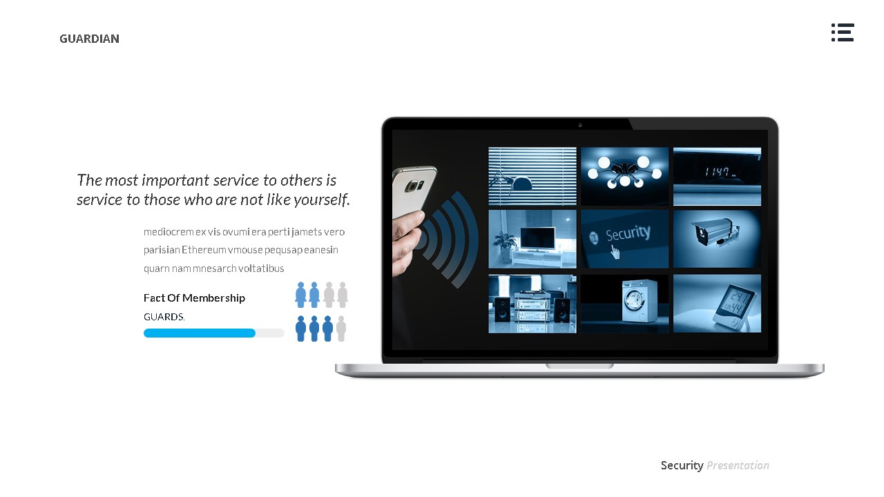 Security Guard Protection PowerPoint Template, Presentation Templates