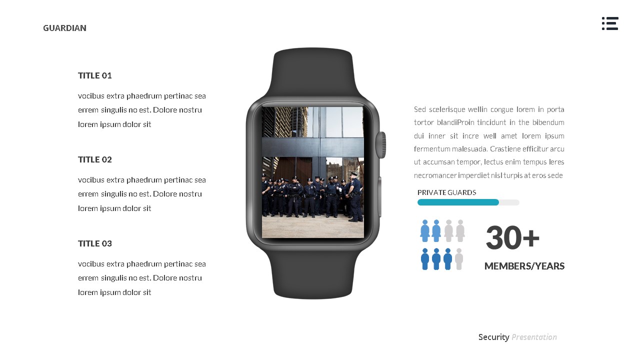 Security Guard Protection PowerPoint Template, Presentation Templates