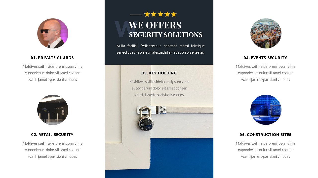 Security Guard Protection PowerPoint Template, Presentation Templates