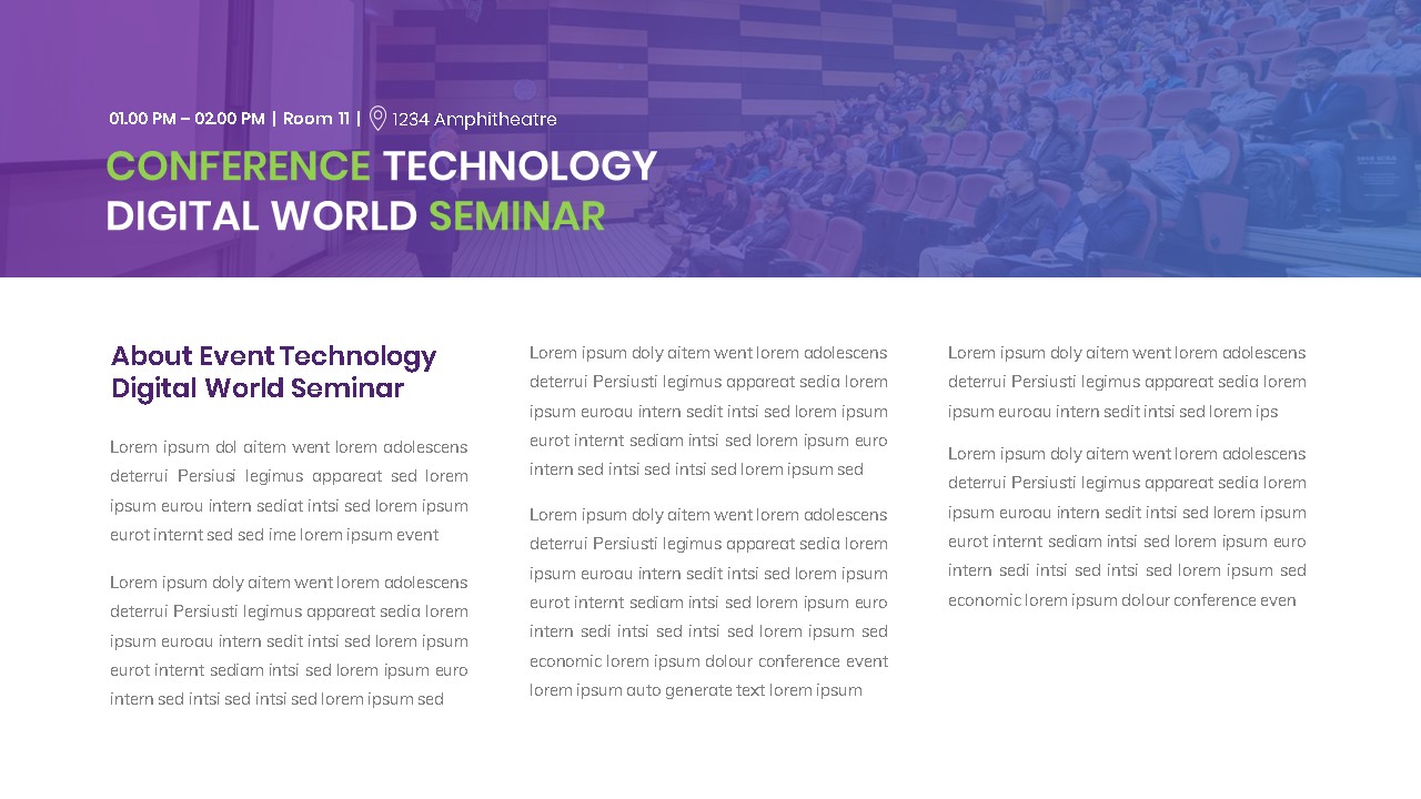 Conference Event Seminar PowerPoint Template, Presentation Templates