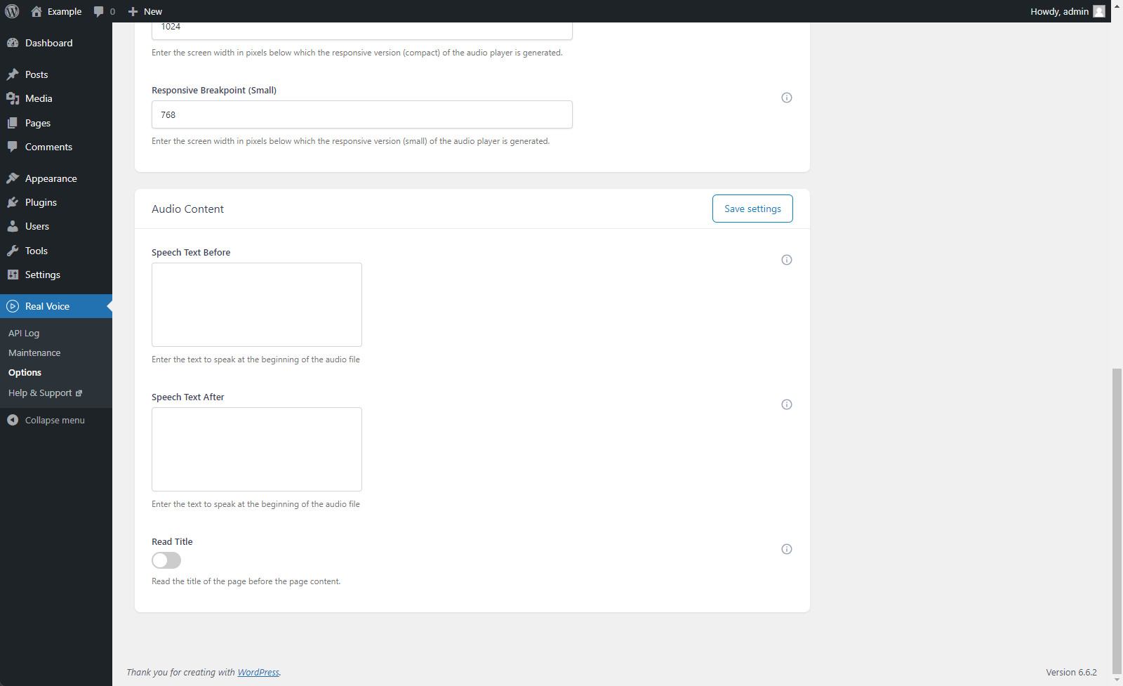 Real Voice Ai Text To Speech Plugin For Wordpress By Daext Codecanyon