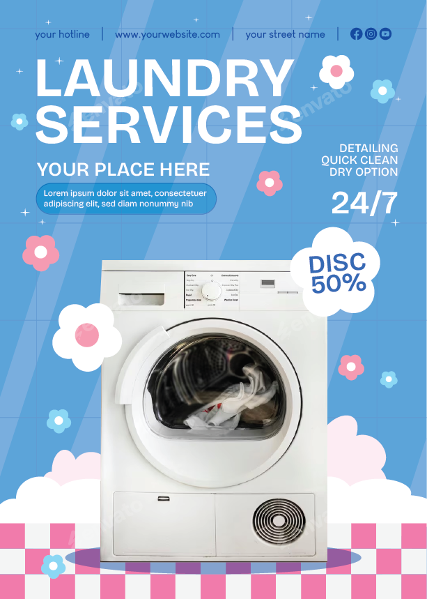 Laundry Service Flyer, Print Templates | GraphicRiver