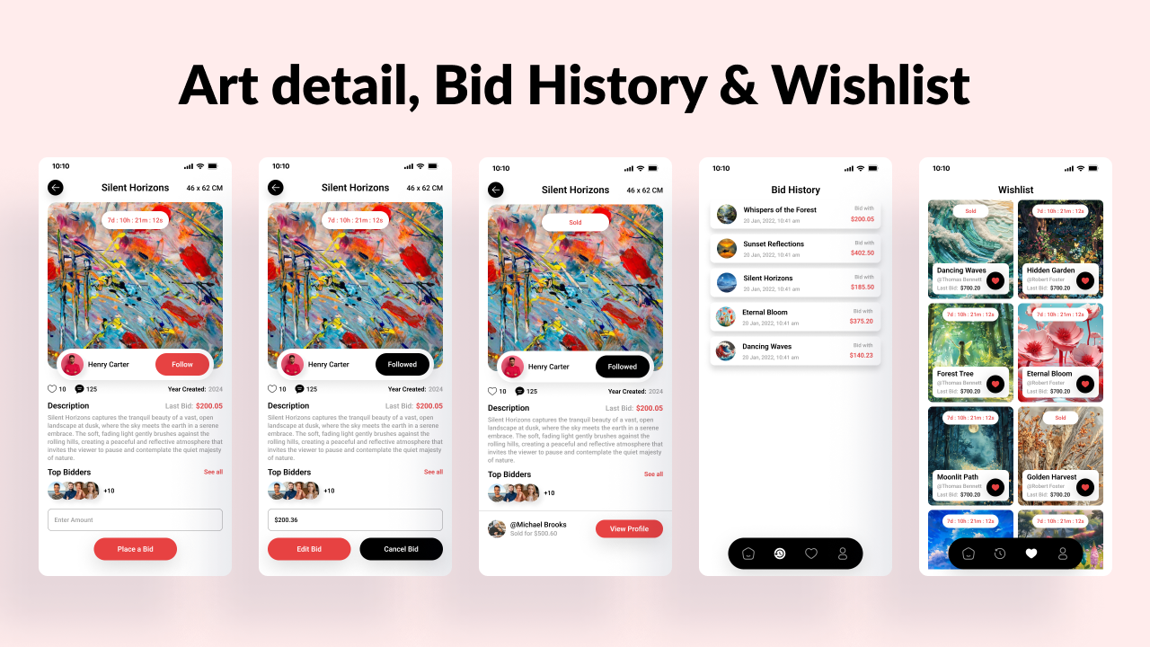 ArtAuction - Buy & Sell Art by Auction App - Flutter Mobile App ...