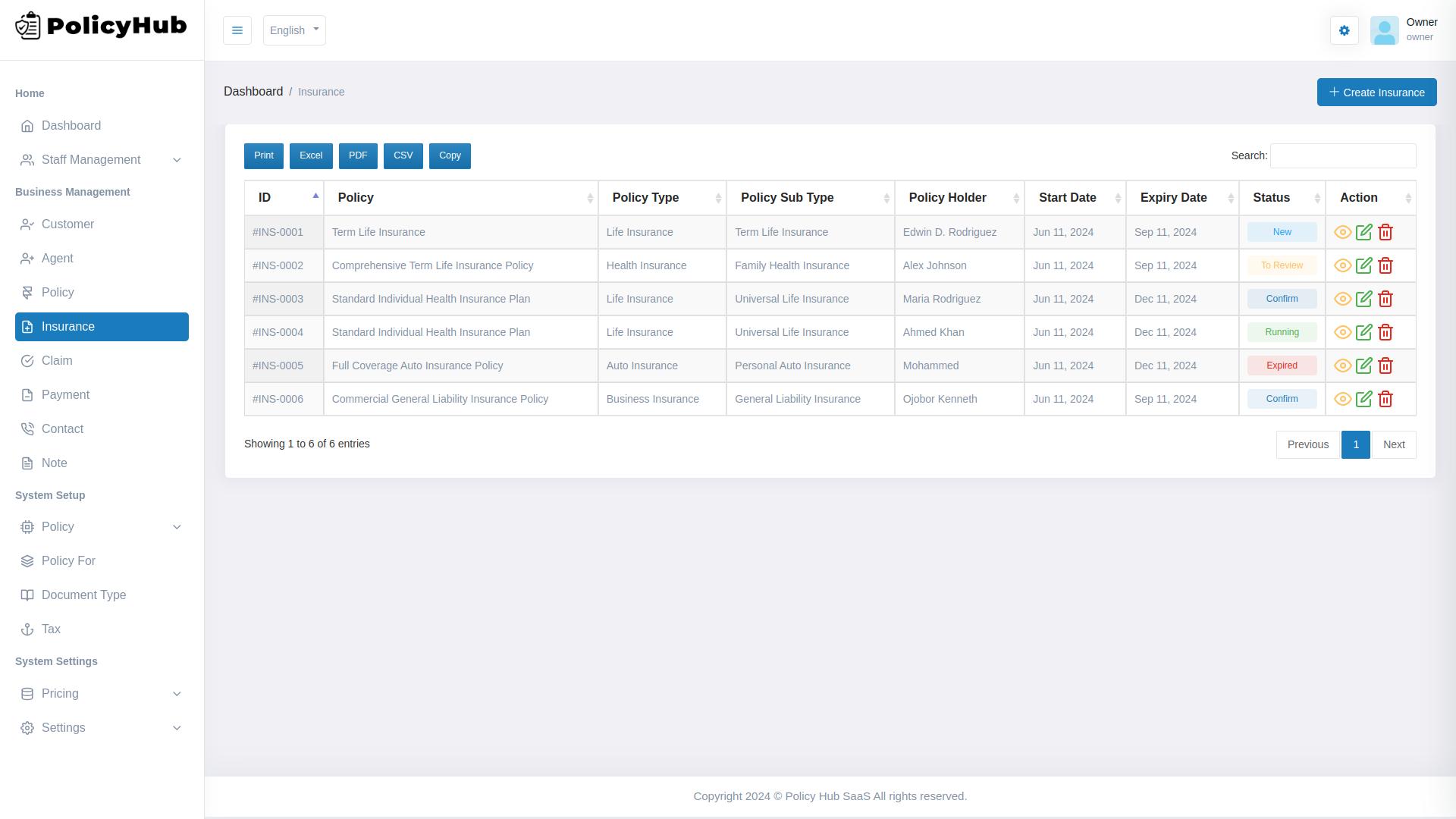 PolicyHub SaaS - Insurance Management Software by smartwebinfotech
