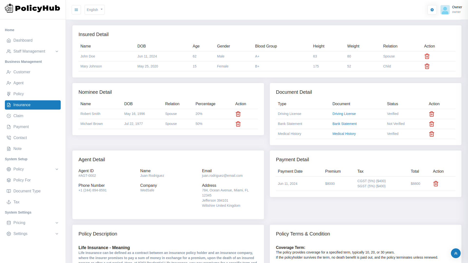 PolicyHub SaaS - Insurance Management Software by smartwebinfotech
