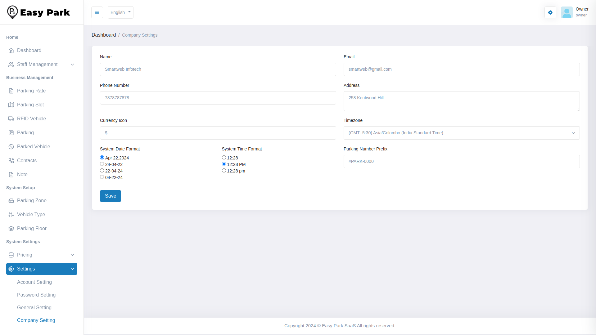 EasyPark SaaS - Vehicle Parking Management System by smartwebinfotech