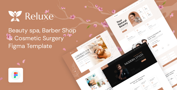 Reluxe - Beauty spa, Barber Shop & Cosmetic Surgery Figma Template by Mugli