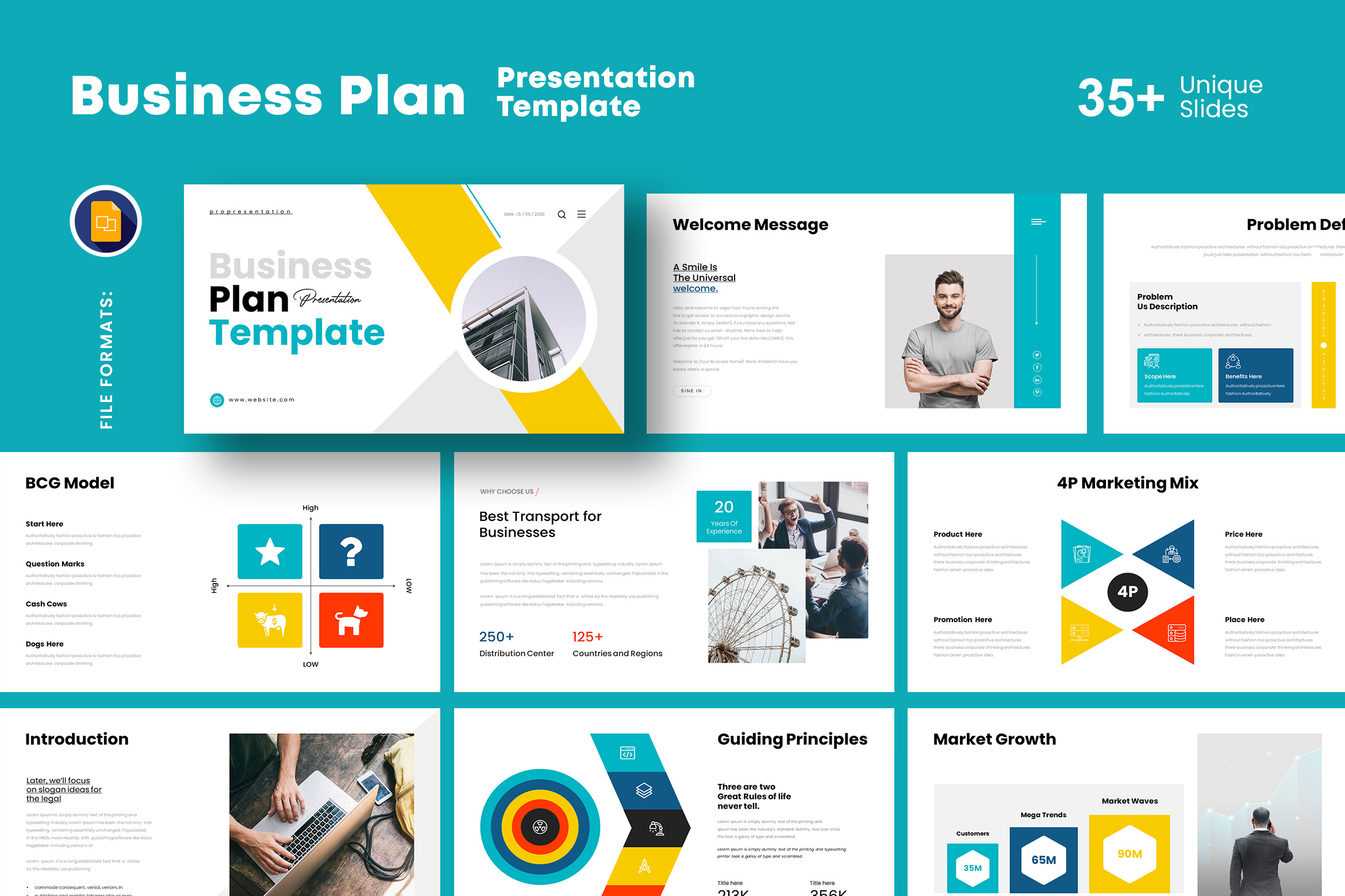 Business Plan Google Slides Presentation Template, Presentation Templates