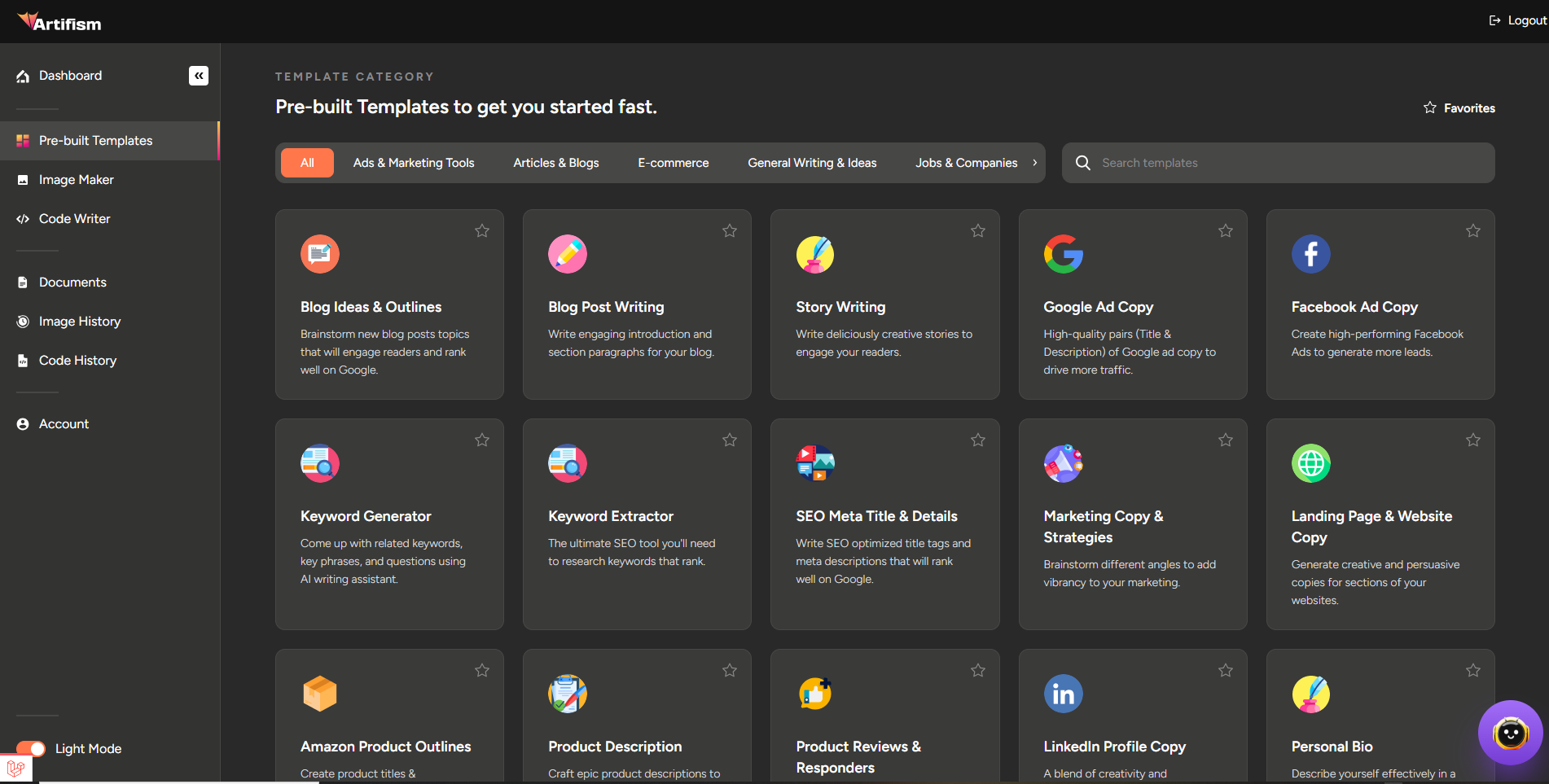 Artifism - AI Content & Image Generator SaaS by techvillage1 | CodeCanyon