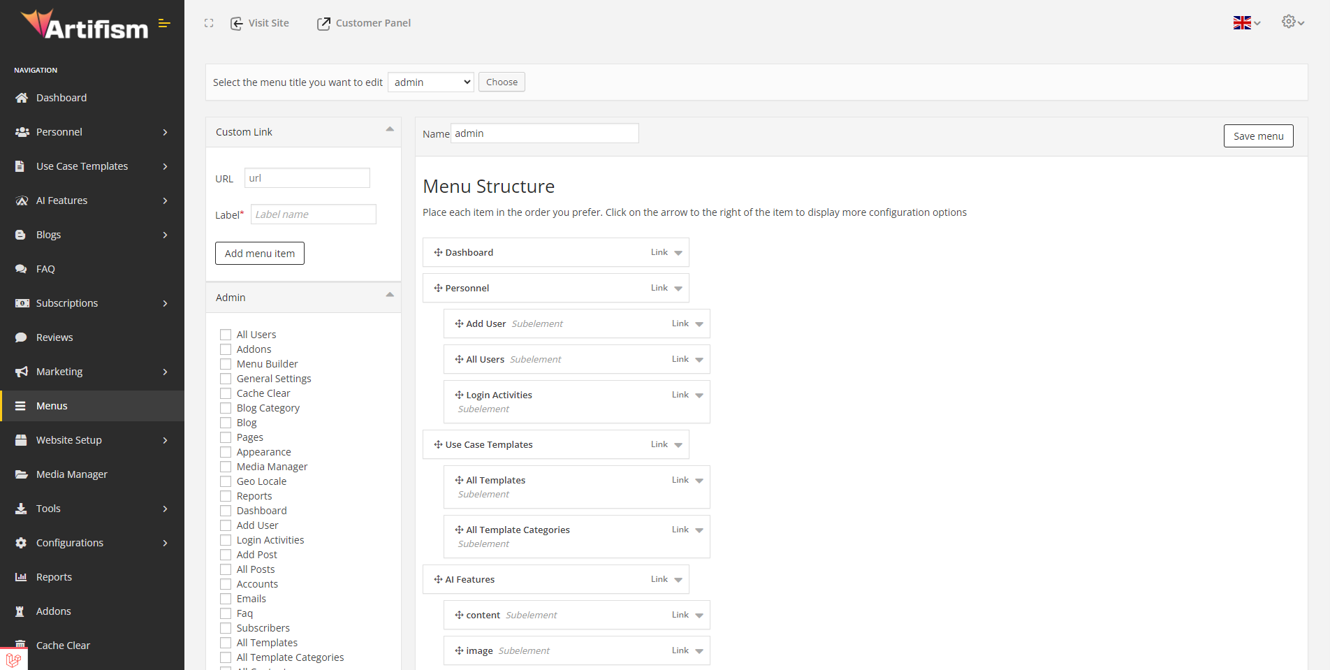 Artifism - AI Content & Image Generator SaaS by techvillage1 | CodeCanyon