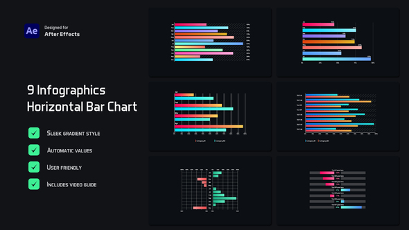Gradient Horizontal Bar Infographics, After Effects Project Files ...