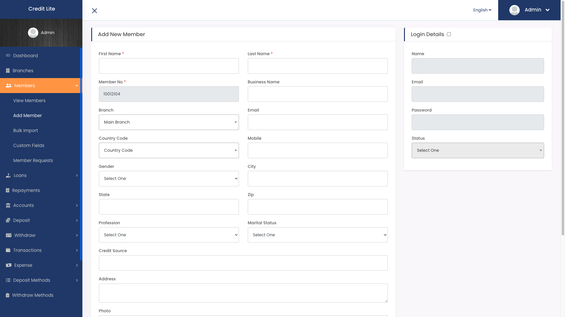 Credit Lite - Multi Branch Loan & Savings Management System by Hobby-Tech