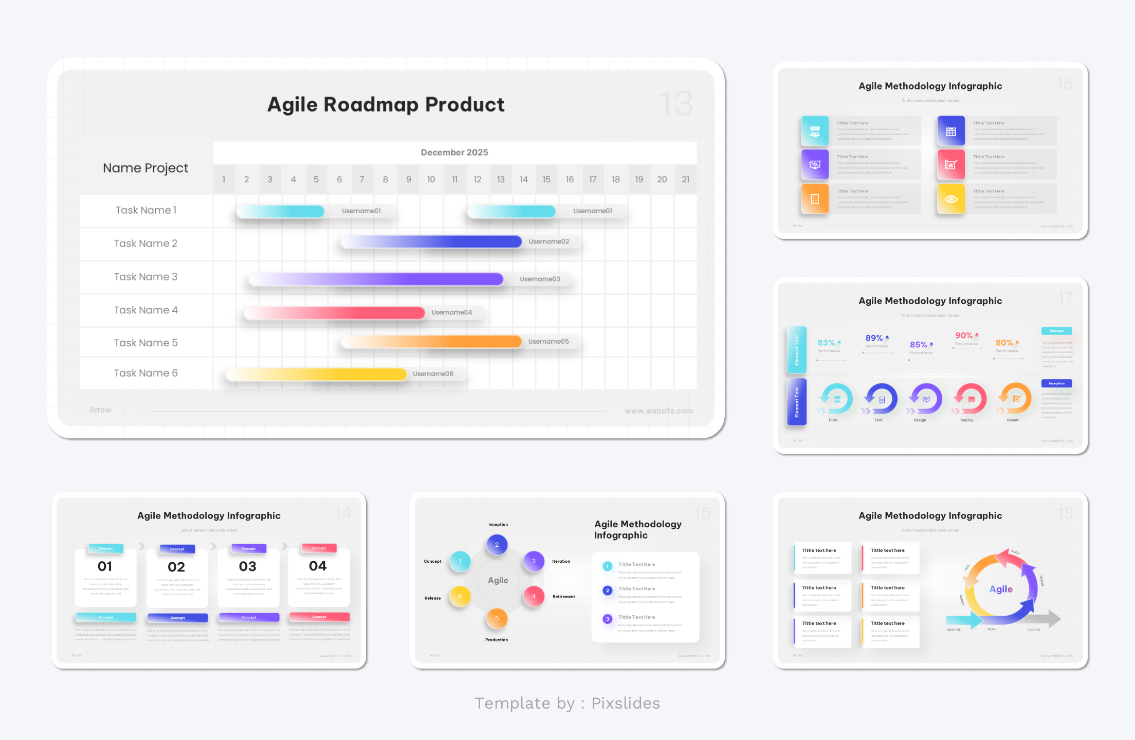 Agile Methodology Keynote Infographic Template, Presentation Templates
