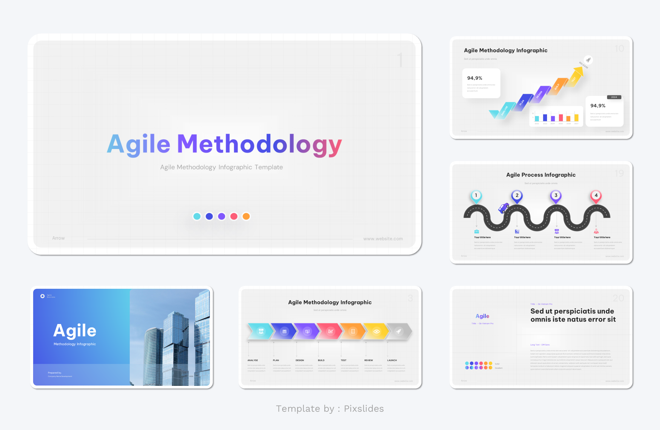 Agile Methodology Keynote Infographic Template, Presentation Templates