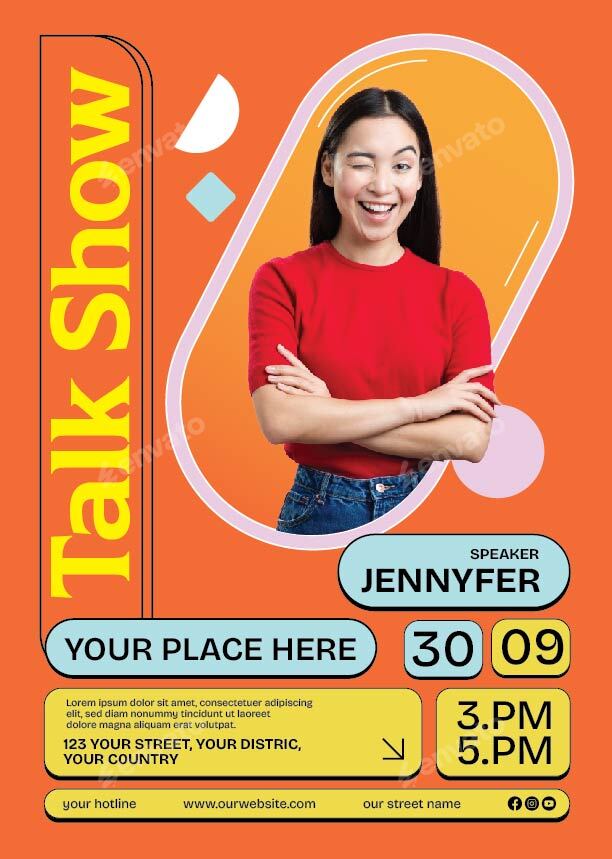 Talk Show Flyer, Print Templates | GraphicRiver